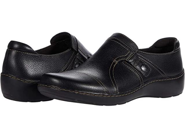 (取寄) クラークス レディース コラ ポッピー Clarks women  Cora Poppy Black Tumbled Leather