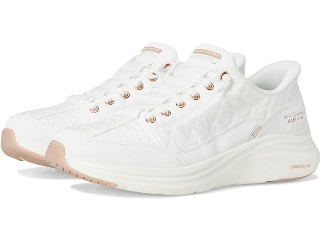 (取寄) スケッチャーズ レディース コンツアー フォーム - コージー フィット ゴールデン アワー ハンズ フリー スリップインズ SKECHERS women Contour Foam - Cozy Fit Golden Hour Hands Free Slip-Ins White Rose Gold