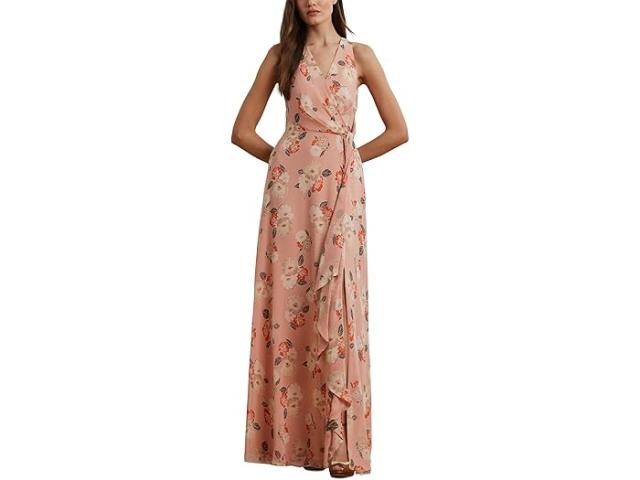 (取寄) ローレン ラルフローレン レディース フローラル フリルトリム ジョーゼット ガウン Lauren Ralph Lauren women Floral Ruffle-Trim ette Gown Pink Multi 1