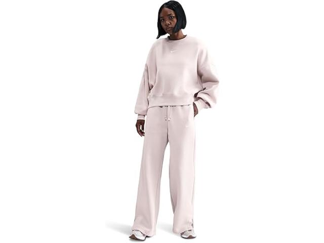 (取寄) ナイキ レディース スポーツウェア フェニックス フリース ハイウエスト ワイド-レッグ パンツ Nike women Sportswear Phoenix Fleece High-waisted Wide-leg Pants Silt Red/Sail