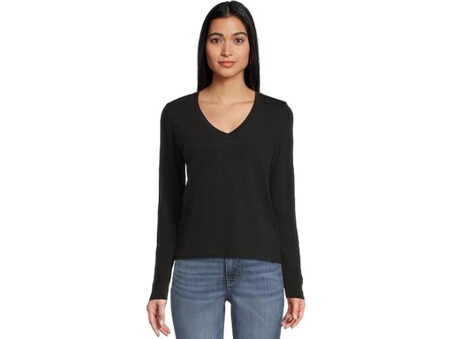 (取寄) リラ P レディース ロング スリーブ セルフ トリム V-ネック Lilla P women Long Sleeve Self Trim V-neck Black