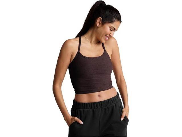 (取寄) ビヨンドヨガ レディース スペースダイ スリム レイサーバック クロップド タンク Beyond Yoga women Spacedye Slim Racerback Cropped Tank Dark Chocolate Heather