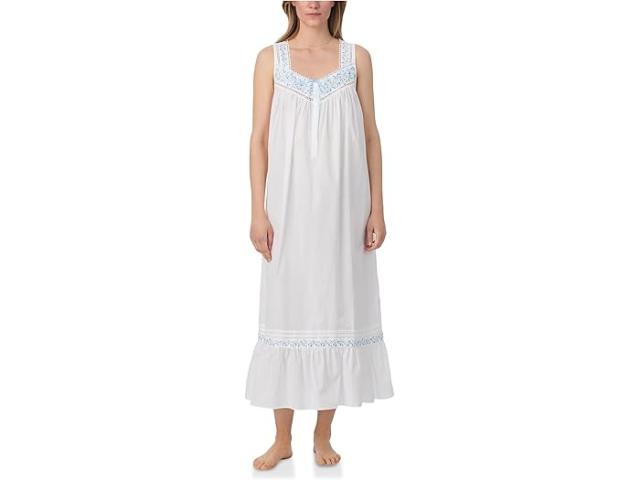 (取寄) アイリーン ウエスト レディース コットン ウーブン スリーブレス アイリーン バレエ ナイトガウン Eileen West women Cotton Woven Sleeveless Eileen Ballet Nightgown White