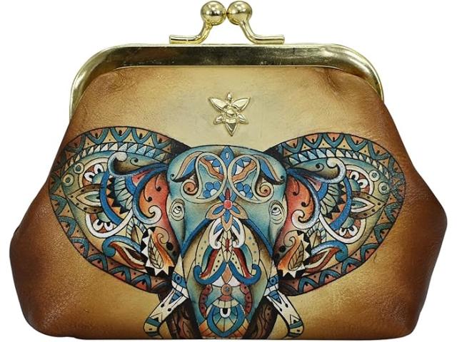 (取寄) アヌシュカ レディース クラスプ ポーチ ウィズ キー フォブズ 1177 Anuschka women Anuschka Clasp Pouch with Key Fobs 1177 Elephant Mandala