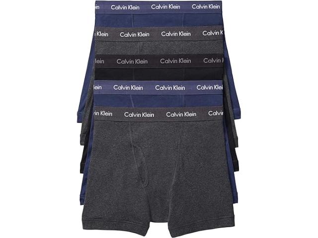 (取寄) カルバンクライン アンダーウェア メンズ コットン クラシックス 5 パック ボクサー ブリーフ   Underwear men Cotton Classics 5 pack Boxer Brief Black/Charcoal Heather/Blue Shadow