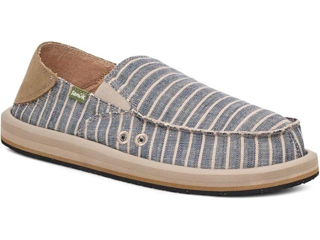 (取寄) サヌーク メンズ ドニー リネン Sanuk men Donny Linen Navy Stripe