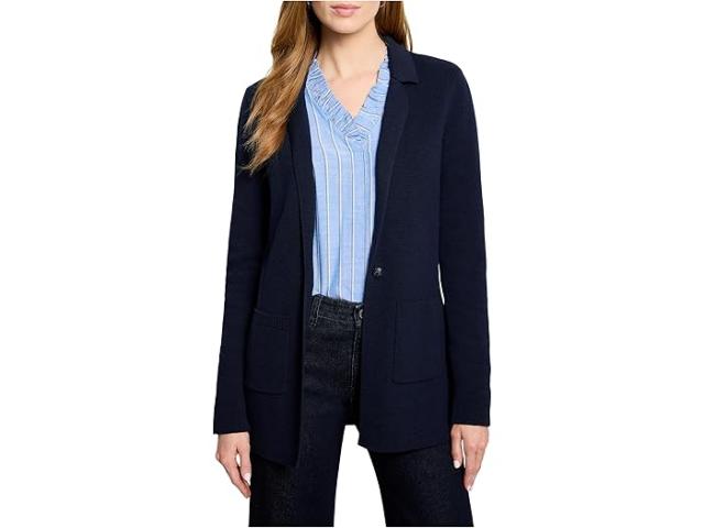 (取寄) ニックゾー レディース ピティート エレガント ニット ブレーザー NIC+ZOE women Petite Elegant Knit Blazer Dark Indigo