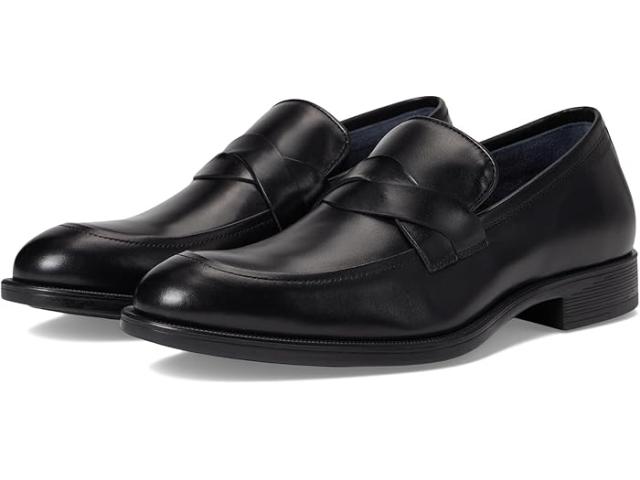 (取寄) ジョンストン&マーフィー コレクション メンズ フリンチ ブレイデッド ストラップ ローファー Johnston & Murphy Collection men Flynch Braided Strap Loafer Black Italian Calfskin