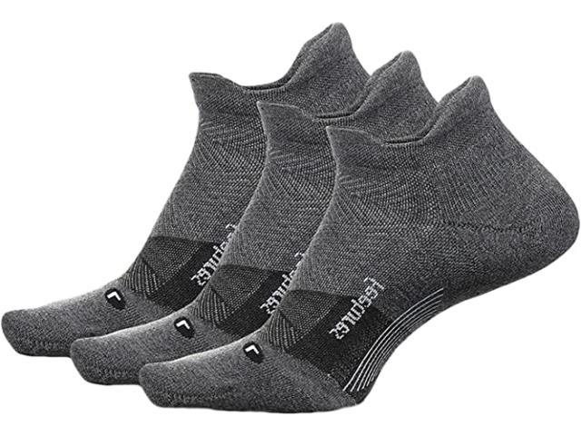 (取寄) フィーチャーズ メリノ 10 クッション ノー ショー タブ 3-ペア パック Feetures Feetures Merino 10 Cushion No Show Tab 3-Pair Pack Gray 1