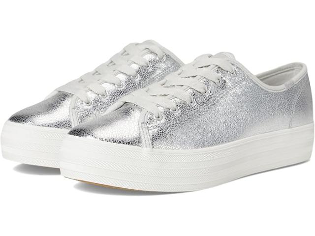 (取寄) ケッズ レディース トリプル キック レザー Keds women Triple Kick Leather Silver llic Leather