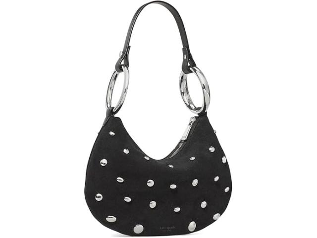 (取寄) ケイトスペード レディース ザ バングル スタデッド スエード バッグ Kate Spade New York women The Bangle Studded Suede Bag Black