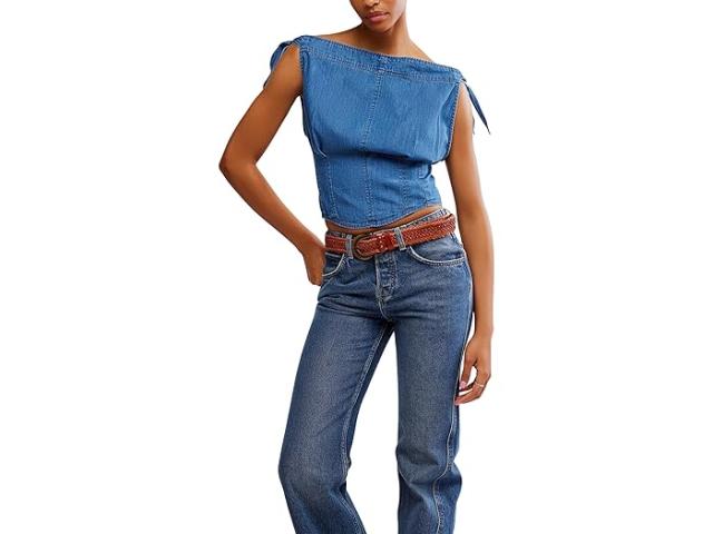 (取寄) フリーピープル レディース ルーイ インディゴ トップ Free People women Louie Indigo Top Dark Medium Wash