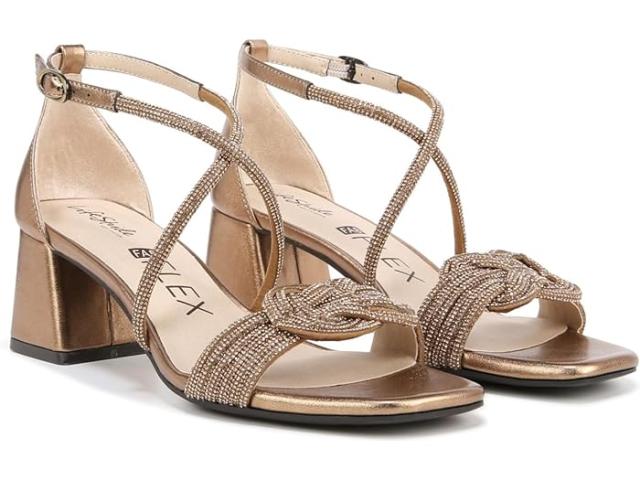 (取寄) ライフストライド レディース キャプティベイト ストラップ ブロック ヒール ドレス サンダル LifeStride women LifeStride Captivate Strappy Block Heel Dress Sandals Bronze
