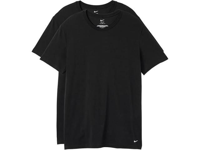 (取寄) ナイキ メンズ オール デイ コットン ストレッチ ショート スリーブ クルー ネック 2-パック Nike men All Day Cotton Stretch Short Sleeve Crew Neck 2-Pack Black