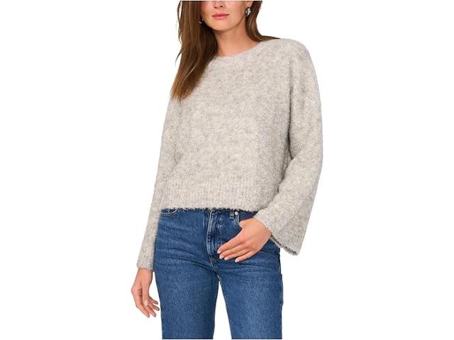 (取寄) ヴィンスカムート レディース ワイド モック ネック ウィズ 3/4 サイド スリーブ Vince Camuto women Wide Mock Neck with 3/4 Side Sleeve Brilliant Grey