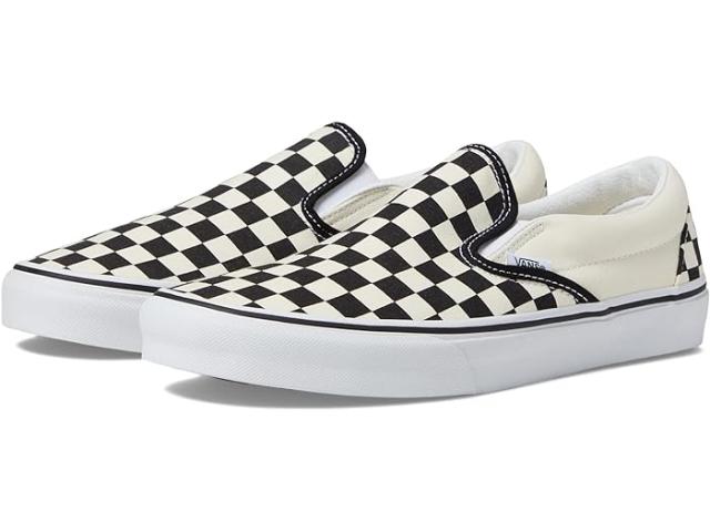 (取寄) バンズ クラシック スリッポン ワイド Vans Classic Slip-On Wide Checkerboard Black/Classic White