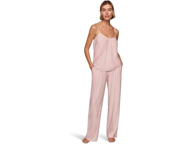 (取寄) エバージェイ レディース ザ テンセル モーダル カミ アンド パンツ パジャマ セット Eberjey women The Tencel Modal Cami & Pants Pajama Set Duo Stripe Holly Red