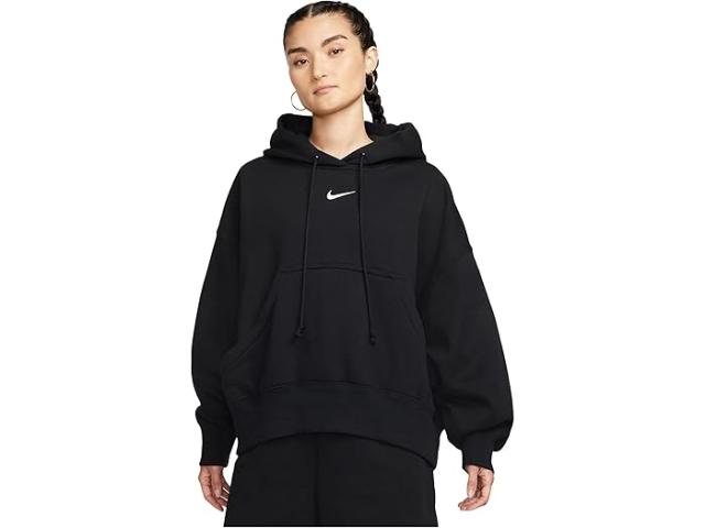 (取寄) ナイキ レディース スポーツウェア フェニックス フリース オーバー-オーバーサイズ プルオーバー ブーディ Nike women Sportswear Phoenix Fleece Over-oversized Pullover Hoodie Black/Sail
