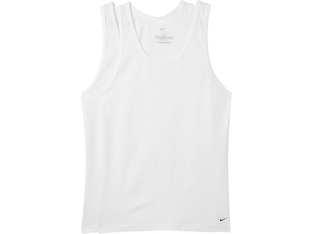 (取寄) ナイキ メンズ オール デイ コットン ストレッチ タンク 2-パック Nike men All Day Cotton Stretch Tank 2-Pack White