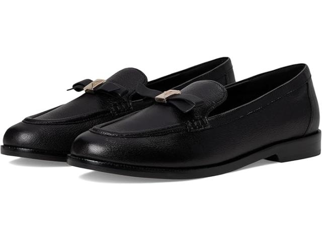 (取寄) ケイトスペード レディース デコ ボウ ペブルド レザー ローファーズ Kate Spade New York women Deco Bow Pebbled Leather Loafers Black