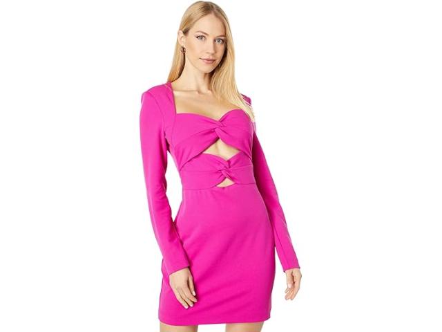 (取寄) ワン33 ソシアル レディース ソリッド ダブル ノット ミニ ドレス ONE33 Social women Solid Double Knot Mini Dress Fuchsia