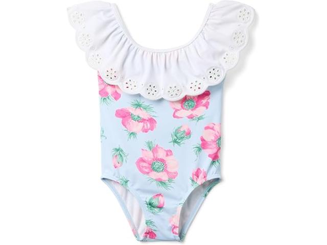 (取寄) ジャニー アンド ジャック ガールズ フローラル アイレット ワンピース スイム (トドラー/リトル キッド/ビッグ キッド) Janie and Jack girls Floral Eyelet One-Piece Swim (Toddler/Little Kid/Big Kid) Blue