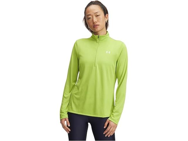 (取寄) アンダーアーマー レディース テック 1/2 ジップ ソリッド Under Armour women Tech 1/2 Zip Solid Green Vibe/White
