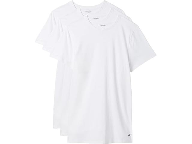 (取寄) カルバンクライン アンダーウェア メンズ コットン クラシックス 3-パック クルーネック T-シャツ   Underwear men Cotton Classics 3-pack Crewneck T-shirt White/White