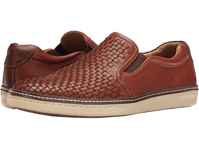 (取寄) ジョンストン&マーフィー メンズ マクガフィー ウーブン カジュアル スリッポン スニーカー Johnston & Murphy men McGuffey Woven Casual Slip-On Sneaker Tan Full Grain