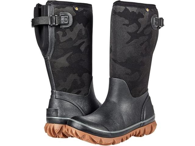 (取寄) ボグス レディース ホワイトアウト トーナル カモ アジャスタブル カーフ Bogs women Whiteout Tonal Camo Adjustable Calf Black