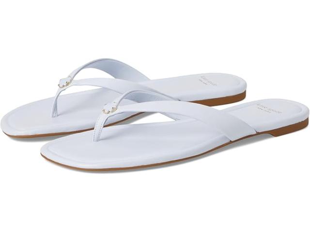 (取寄) ケイトスペード レディース スペード フラワー スムース レザー フリップ フロップ Kate Spade New York women Spade Flower Smooth Leather Flip Flop Taro Milk