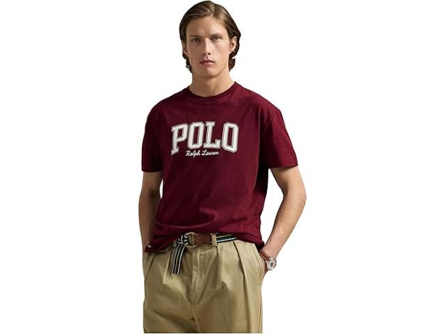 (取寄) ラルフローレン メンズ クラシック フィット ロゴ ジャージ T-シャツ Polo Ralph Lauren men Classic Fit Logo Jersey T-Shirt Classic Wine
