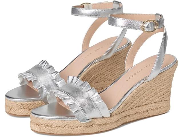 (取寄) ジャック ロジャース レディース ラッフル ウェッジ - スエード Jack Rogers women Rozette Ruffle Wedge - Suede Silver