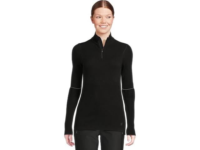 (取寄) スマートウール レディース イントラニット サーマル マックス メリノ ベース レイヤー 1/4 ジップ Smartwool women Intraknit Thermal Max Merino Base Layer 1/4 Zip Black