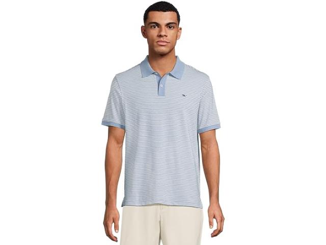(取寄) ヴィンヤードヴァインズ メンズ ストライプ エドガータウン ピケ ポロ Vineyard Vines men Stripe Edgartown Pique Polo Club Blue