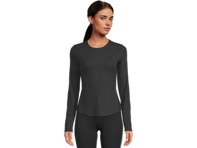 (取寄) ニューバランス レディース ロング スリーブ New Balance women Micro-Rib Long Sleeve Black