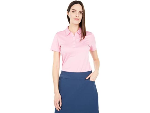 (取寄) アディダス ゴルフ レディース トーナメント プライムグリーン ポロ シャツ adidas Golf women  Tournament Primegreen Polo Shirt Pink 1