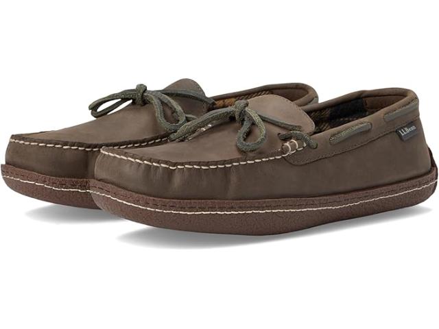 (取寄) エルエルビーン メンズ ハンド ソーン スリッパ フランネル-ラインド L.L.Bean men L.L.Bean Hand Sewn Slippers Flannel-Lined Graphite