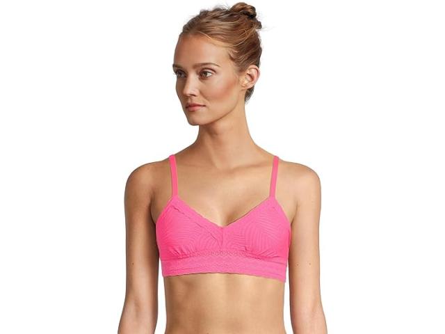 (取寄) ミーアンディーズ レディース オール オーバー レース V-ネック ブラレット MeUndies women All Over Lace V-neck Bralette Knockout Pink
