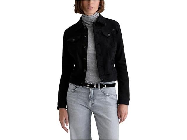 (取寄) AGジーンズ レディース ロビン フィッティド デニム ジャケット AG Jeans women Robyn Fitted Denim Jacket Super Black