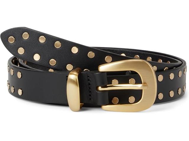 (取寄) メイドウェル レディース クリーン ウェスタン フラッツ スタッズ ベルト Madewell women Clean Western Flat Stud Belt True Black
