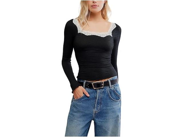 (取寄) フリーピープル レディース オウ マイ ダーリン ロング スリーブ Free People women Oh My Darling Long Sleeve Black Combo