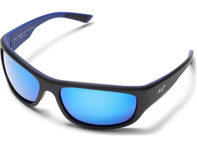 (取寄) マウイ ジム メンズ ラージ Maui Jim men Mauklele Large Matte Black/Blue/Blue Hawaii Polarized
