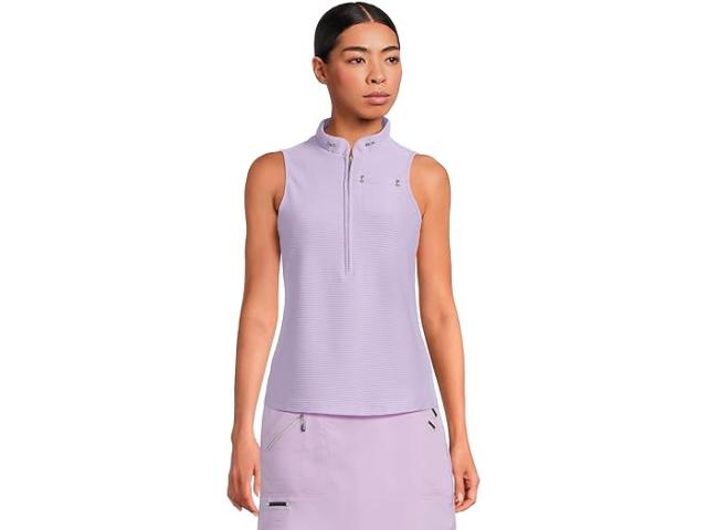 (取寄) ジェイミー サドック レディース テクスチャー オットマン ソリッド スリーブレス ポロ Jamie Sadock women Textured Ottoman Solid Sleeveless Polo Lilac Purple