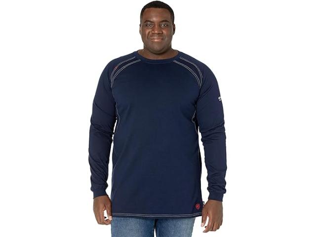 (取寄) アリアット メンズ ビッグ アンド トール Fr ワーク クルー Tシャツ Ariat men Big & Tall FR Work Crew T-Shirt Navy