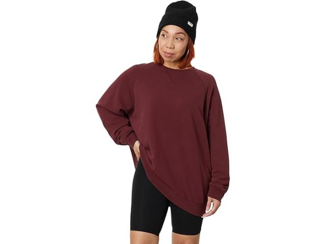 (取寄) ラベル レディース ゴー-トゥ ビッグ クルー LABEL women Go-To Big Crew Burgundy
