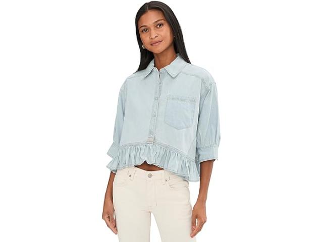 (取寄) フリーピープル レディース ベイリー デニム シャツ Free People women Bailey Denim Shirt Light Tint Wash