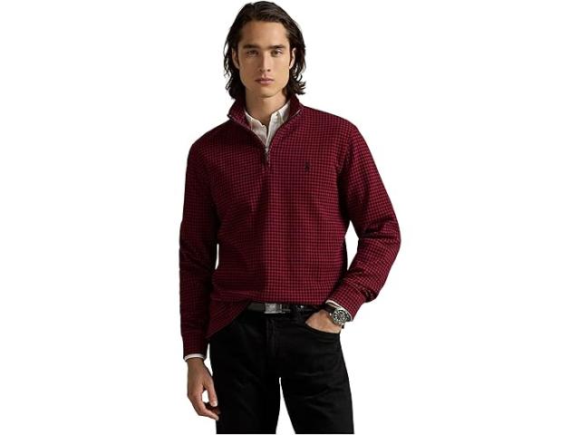 (取寄) ラルフローレン メンズ ロング スリーブ ハーフ ジップ プルオーバー Polo Ralph Lauren men Long Sleeve Half Zip Pullover Micro Holiday Check/Red