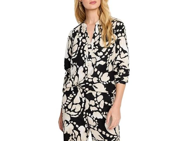 (取寄) ニックゾー レディース ピティート イブニング ペタル ウーブン シャツ NIC+ZOE women Petite Evening Petal Woven Shirt Black Multi