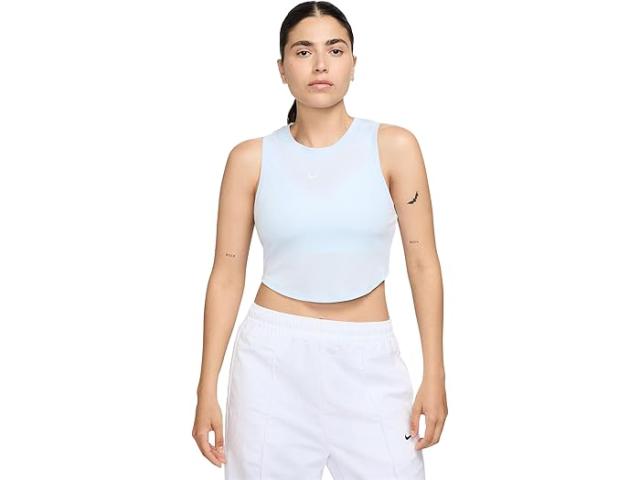 (取寄) ナイキ レディース スポーツウェア チル ニット タイト クロップド ミニ-リブ タンク トップ Nike women Sportswear Chill Knit Tight Cropped Mini-rib Tank Top Blue Tint/Sail